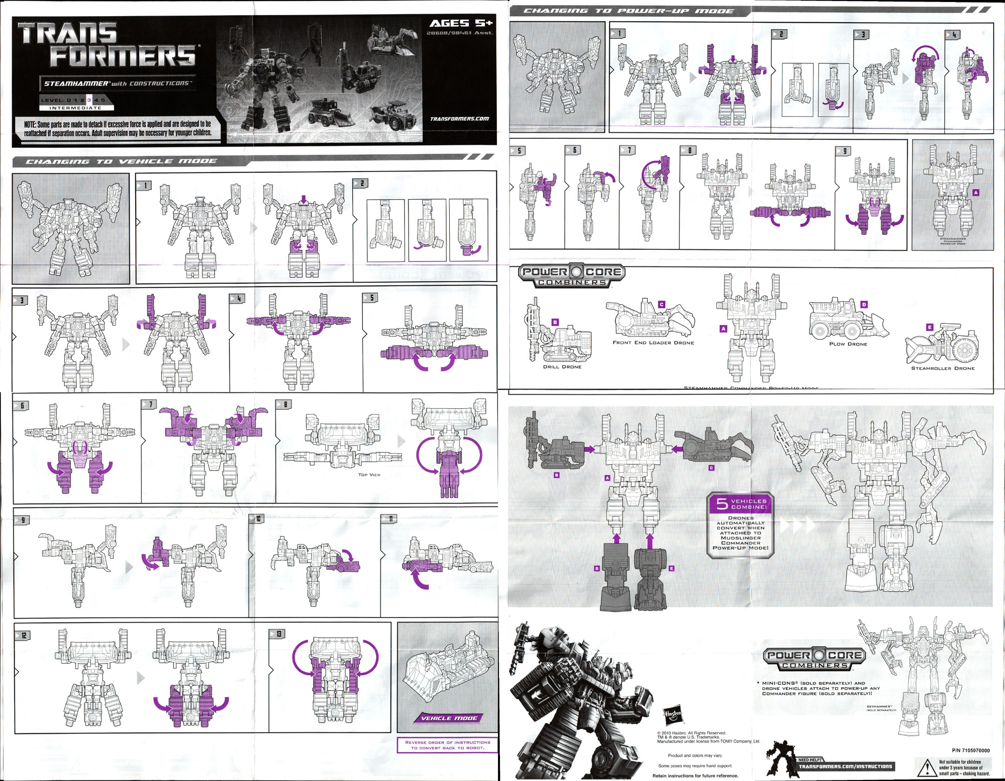 Combiner 5 Packs Steamhammer With Constructicons Transformers Power